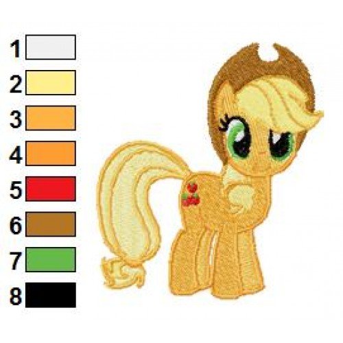 Cute Applejack My Little Pony Embroidery Design
