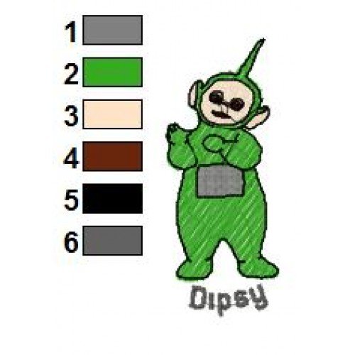 Dipsy Teletubbies Embroidery Design 03