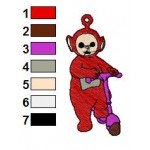 Po Teletubbies Skating Embroidery Design