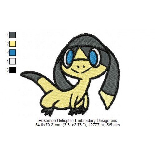 Pokemon Helioptile Embroidery Design