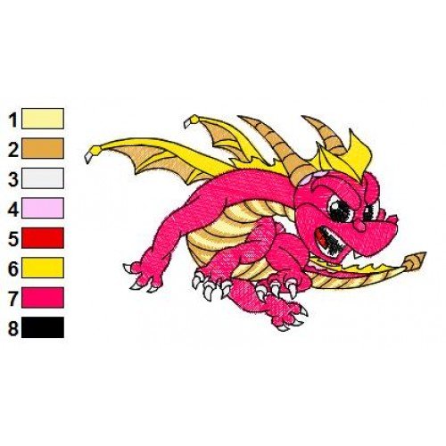 Skylander Spyro 08 Embroidery Design