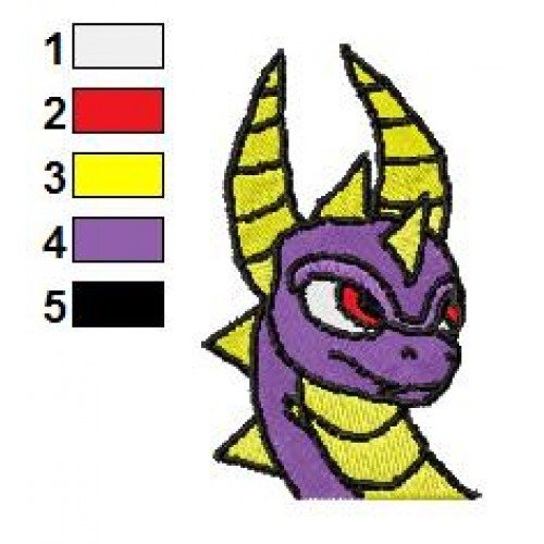 Spyro Face Embroidery Design