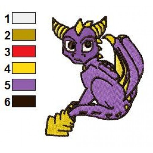 Spyro Skylanders Back Embroidery Design
