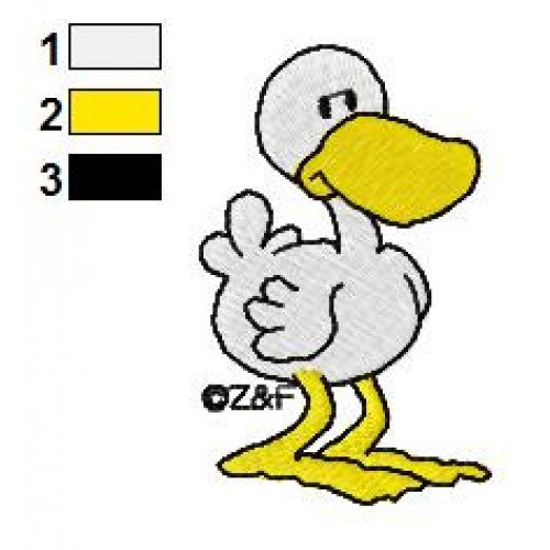 Ziggy Wack the Duck Embroidery Design